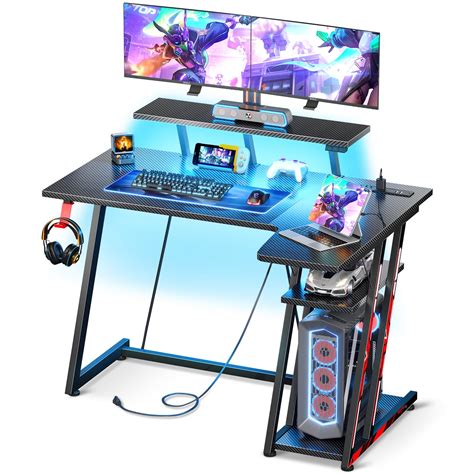 Goplus L Shape Corner Computer Desk With Keyboard Shelf Pc