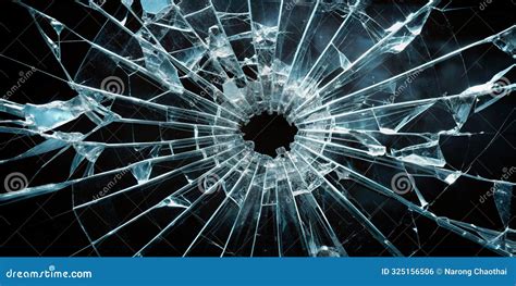 Shattered And Broken Glass On Black Royalty Free Stock Image
