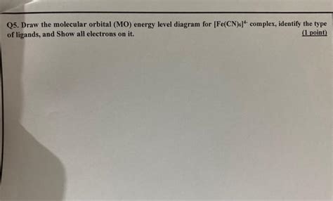 Solved Q5 Draw The Molecular Orbital Mo Energy Level