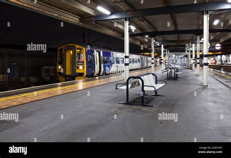 Northern Rail Class 158 Diesel Train At A Deserted York Railway Station