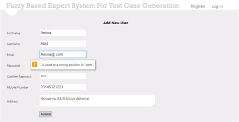 Validation On The Email Address Field Download Scientific Diagram