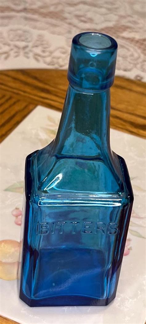 Vintage Cobalt Blue Bitters Bottle Wheaton Nj Etsy