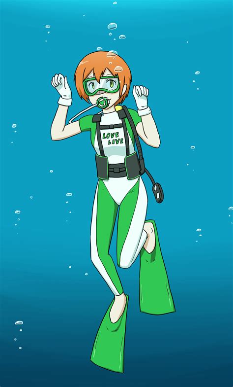 Uw Fnarfnar Love Live Commission Highres Girl Air Bubble Bodysuit Bubble Diving Mask