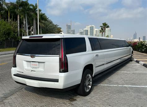 Cadillac Escalade White Panther For Rent In Dubai Luxury Limousine Rental