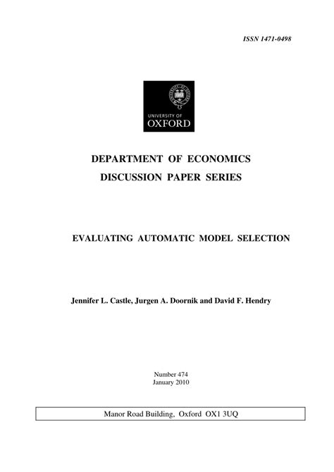 Pdf Evaluating Automatic Model Selection