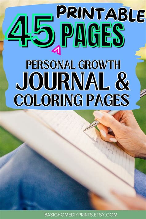 Printable Personal Spring Growth Journal Coloring Pages For Adults