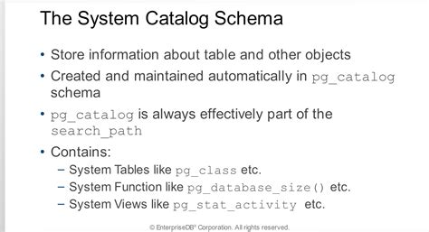 Module 13 Data Dictionary Postgres Administration Essentials From Edb