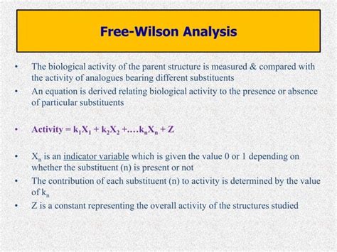 Quantitative Structure Activity Relationships Ppt