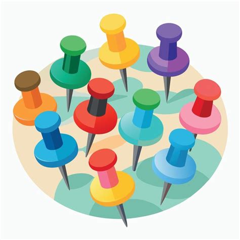Premium Vector Various Color Of Big Thumbtack Or Pushpin Ready To Pin