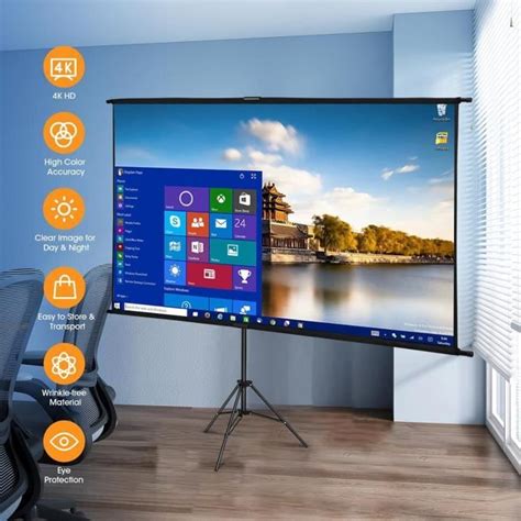 Écran De Projection Portable 4k Hd Avec Trépied 16 9 Écran De Projection Portable De 100