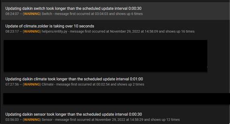 Daikin Integration Fills Logs With Took Longer Than The Scheduled