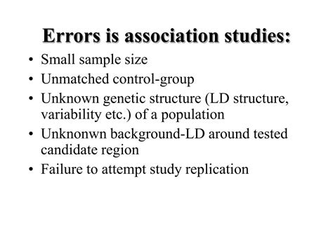 Ppt Association Studies Of Complex Diseases Powerpoint Presentation