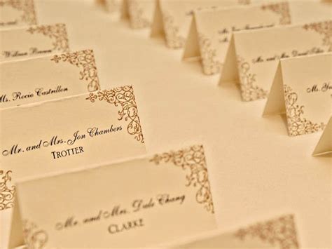 Table Cards For Personalized Wedding Seating