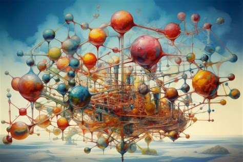 Abstract 3d Molecular Network Structure Stock Illustration