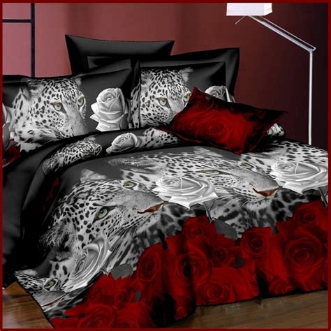 Sex Roseandleopard Lover Quilt Cover Set Polyester Home Textile Bedding