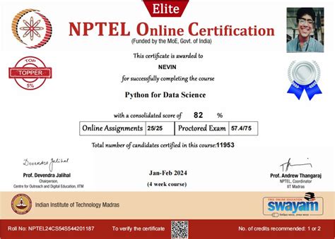 Nevin Bali On Linkedin Nptel Iitmadras Datascience Python