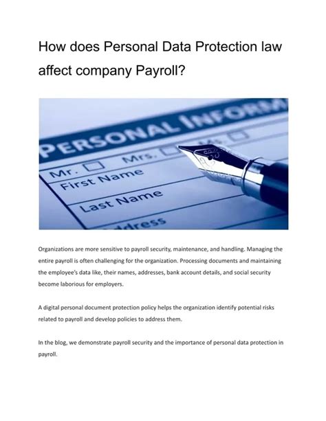 Ppt How Does Personal Data Protection Law Affect Company Payroll