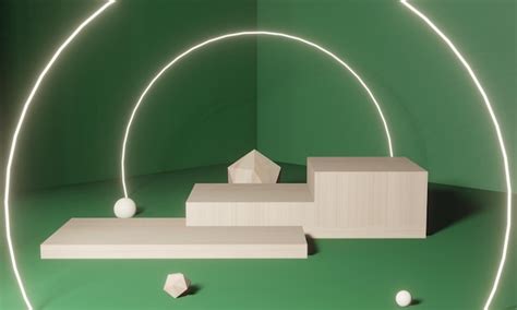 Premium Photo 3d Realistic Green Rounded Corner Cube Pedestal Or Podium Stand