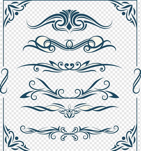 장식적인 문양의 복고풍 대칭 곡선 Png Pngwing