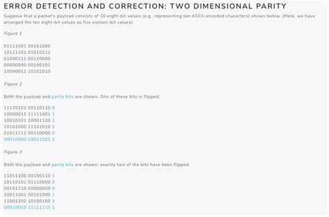 Solved ERROR DETECTION AND CORRECTION TWO DIMENSIONAL Chegg