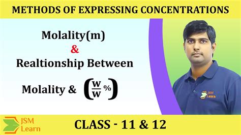Molality M Relationship B W Molality W W YouTube