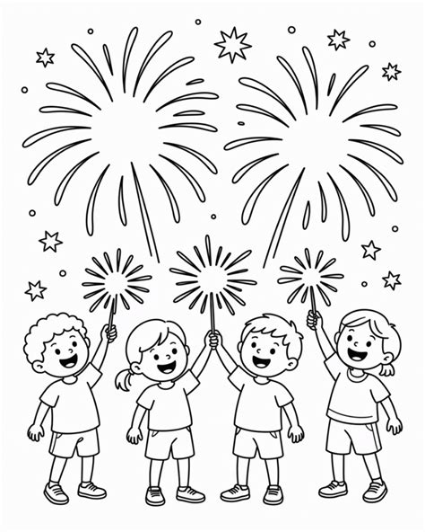 20 Free Printable Fireworks Coloring Pages