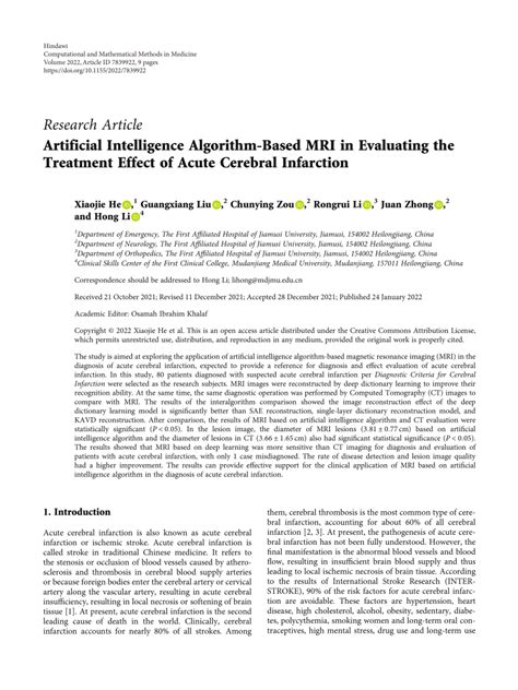 Pdf Artificial Intelligence Algorithm Based Mri In Evaluating The