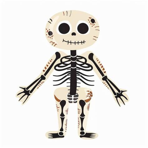 Cute Cartoon Skeleton Characters Isolated On White Background Premium Ai Generated Image