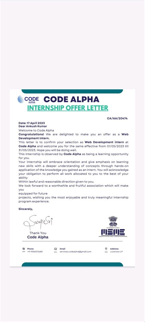 Codealpha Webdevelopement Internship Ankush Kumar