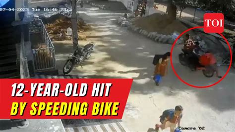 On Cam Schoolgirl Hit By Speeding Bike In Hyderabads Shadnagar