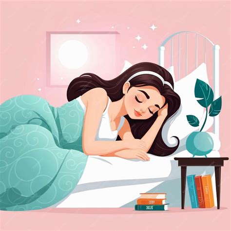 Vector Cute Girl Sleeping Cartoon Character Isolated World Sleep Day