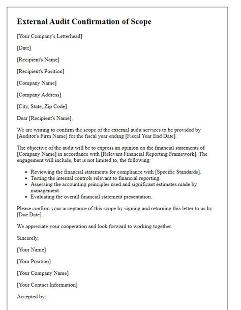 Letter Template For External Audit Notification Free Samples In Pdf Letterin