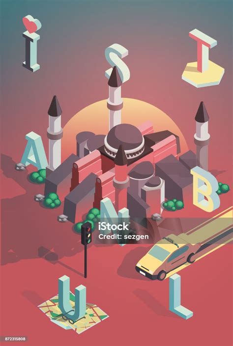 3 차원 Isometric 벡터 일러스트 레이 션 이스탄불 포스터 이스탄불에 대한 스톡 벡터 아트 및 기타 이미지 이스탄불 등측투영법 0명 Istock