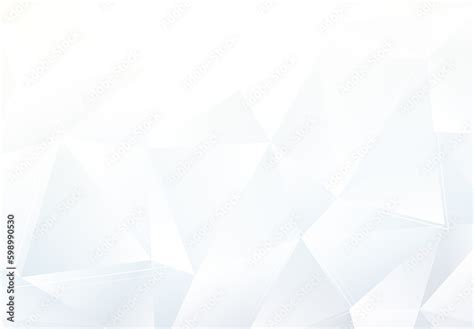 Abstract Light Gray And White Polygon Vector Pattern Background Full Frame 3d Triangular Low