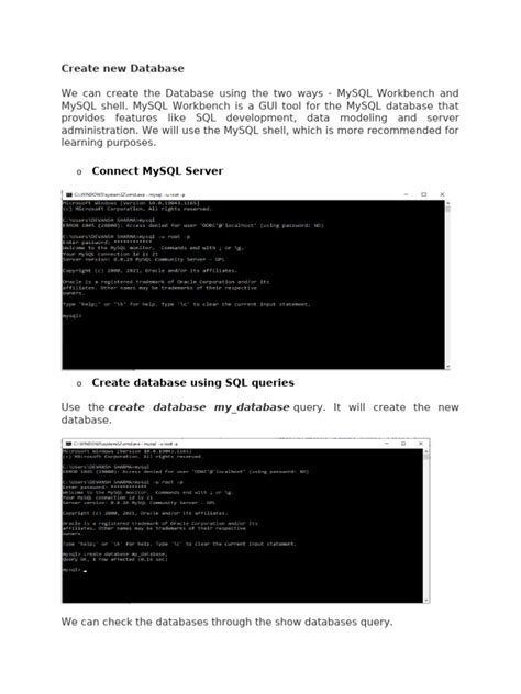 Create New Database Pdf Databases My Sql