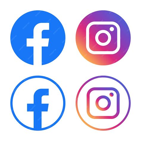 Facebook And Instagram Logo Collection Premium Ai Generated Vector