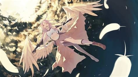 Jibril Angel Hd Wallpaper With Feathered Wings