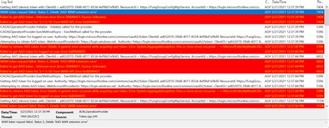 Wam Token Request Failed Status 5 Details Aad Wam Extension Error