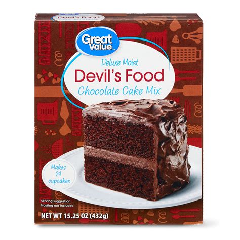 Great Value Moist Devils Food Chocolate Cake Mix 15 25 Oz For Cupcakes