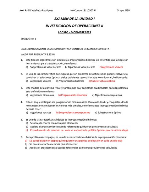 SOLUTION: Examen unidad i investigacion de las operaciones ii - Studypool