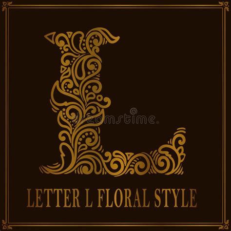 Vintage Letter L Floral Pattern Style Stock Vector Illustration Of