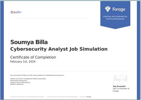 Excited To Share The Certificate Of Cybersecurity Analyst Job In Forage