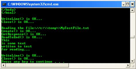The C C Net And Vb Net Project And Program Examples Of The Net Request Response For The