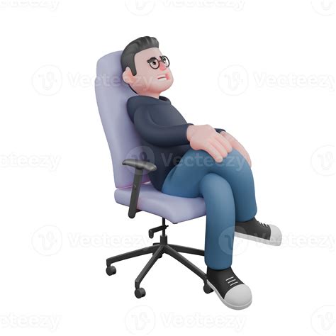 3d Tech Programmer Male A Male Programmer Is Sitting On The Work Chair