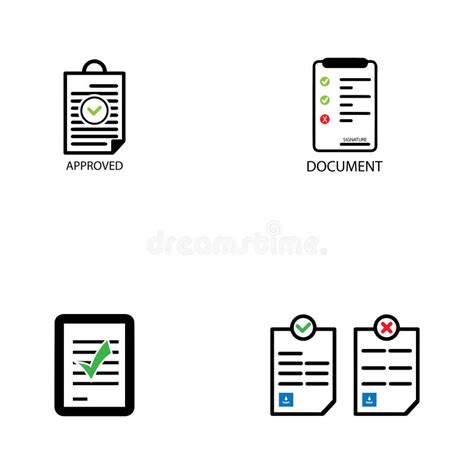 Document Icon With Check And Cross Symbol Vector Illustration Stock Vector Illustration Of