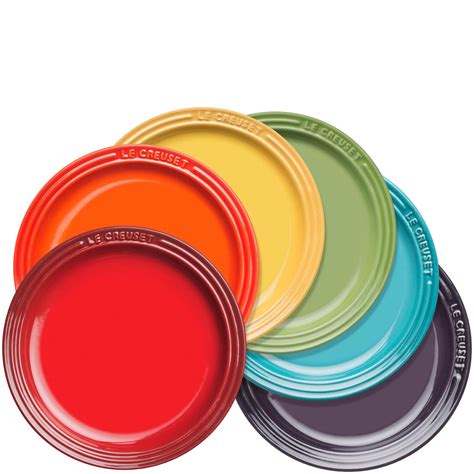 Get Le Creuset Stoneware Rainbow Plates Set Of 6 Now At Coggles The