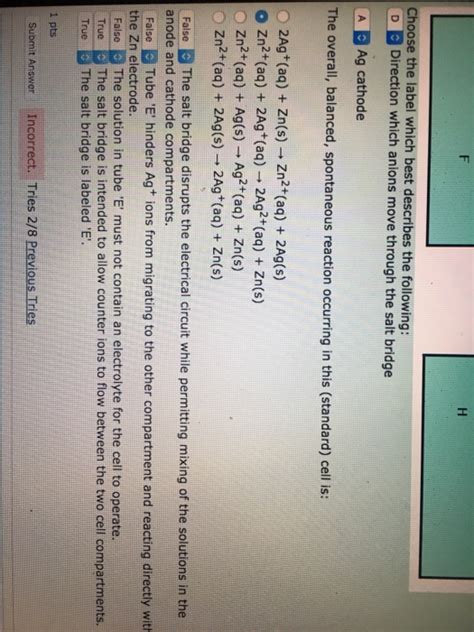 solved galvanic cells using tabulated standard reduction