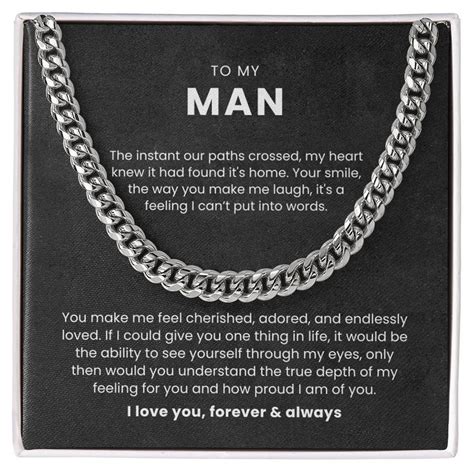 To My Man Necklace T For Him T For Husband Jewelry Ts For