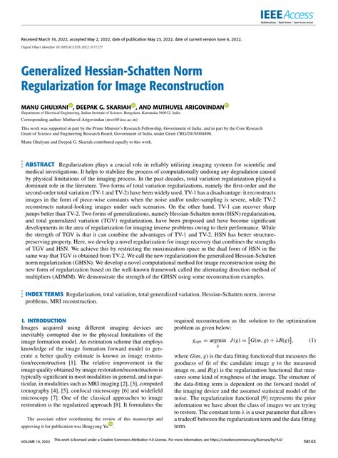 Pdf Generalized Hessian Schatten Norm Regularization For Image