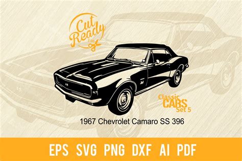 Camaro Ss 396 Classic Car Svg Muscle Car Gráfico Por Signreadydclipart